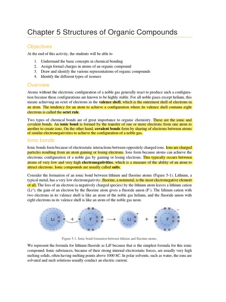ACTIVITY 1 Structures-Of-Organic-Compounds | PDF | Ionic Bonding ...