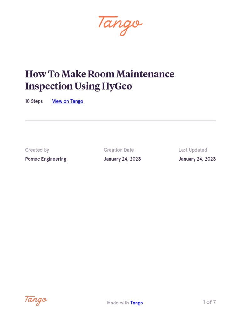 Room Maintenance Inspection Guide | PDF | Computers
