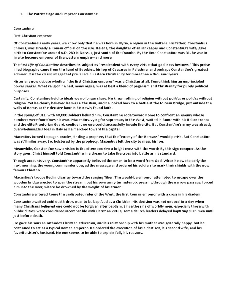 Constantine | PDF | Constantine The Great | Catholic Church