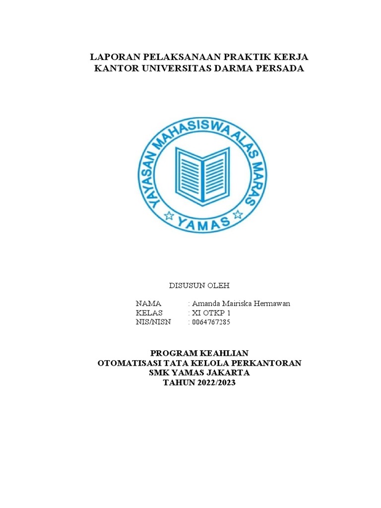 LAPORAN PRAKTIK KERJA LAPANGAN (PKL) Amanda Mairiska Hermawan JURUSAN OTKP PADA KANTOR ...