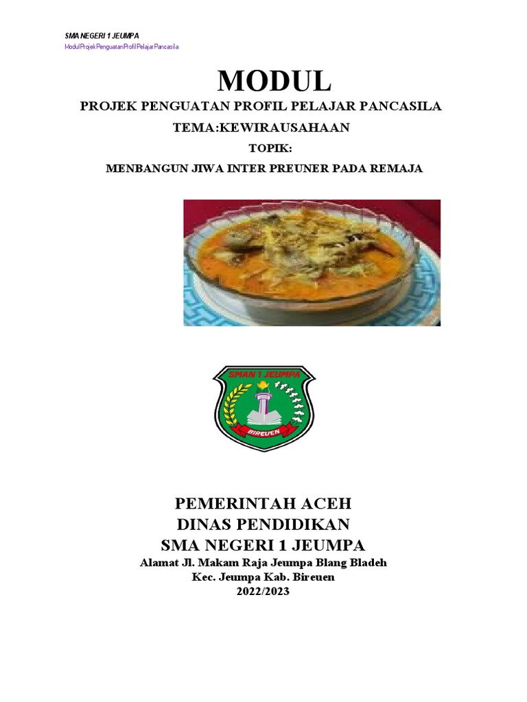 Modul P5 Wirausaha | PDF | Karier & Perkembangan | Seni