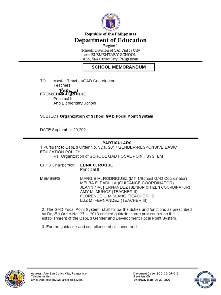 2021 gad committee | PDF