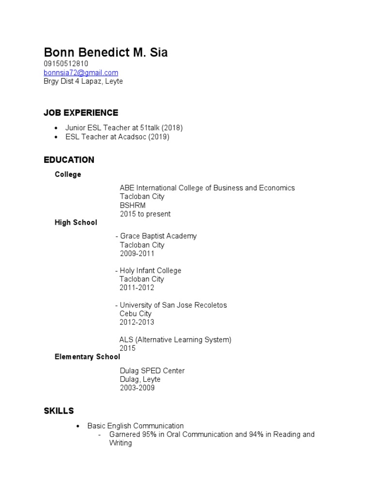 Sia Resume & Application | PDF