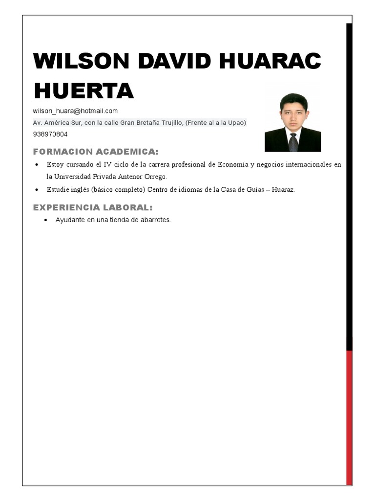 CV - Wilson Huarac Huerta | PDF