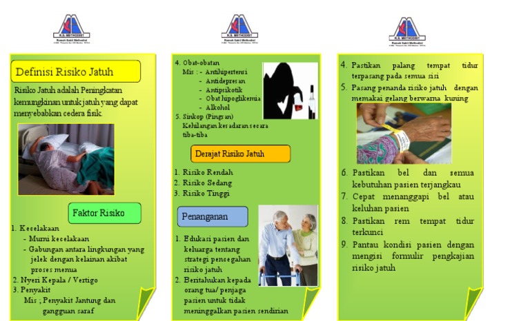 Leaflet Risiko Jatuh & Perawatan Luka | PDF