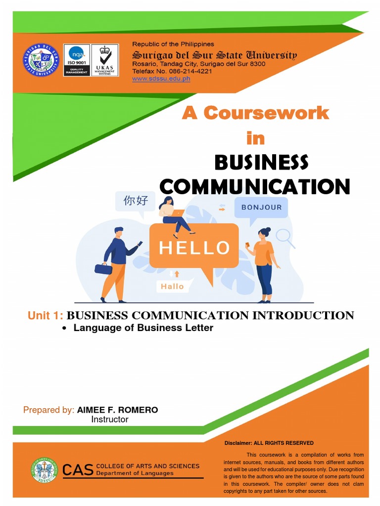 LESSON 3 - Language of Business Letter | PDF | Communication | Attitude ...