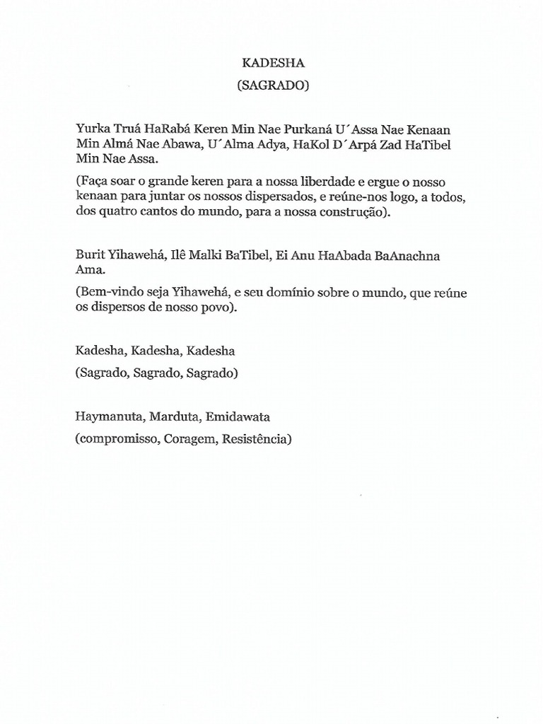 Kadesha (Sagrado) | PDF