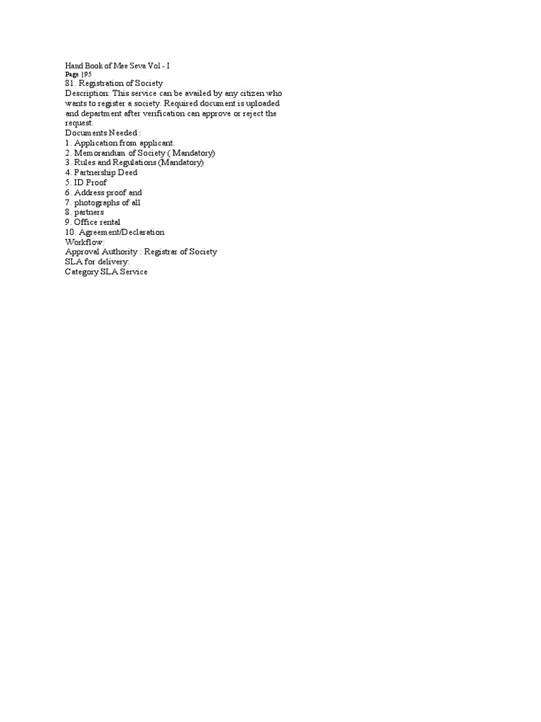 Society Registration Requirements Guide | PDF
