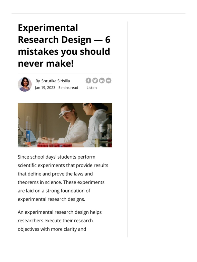 Experimental Research Designs - Types, Examples & Advantages | PDF | Experiment | Design Of ...