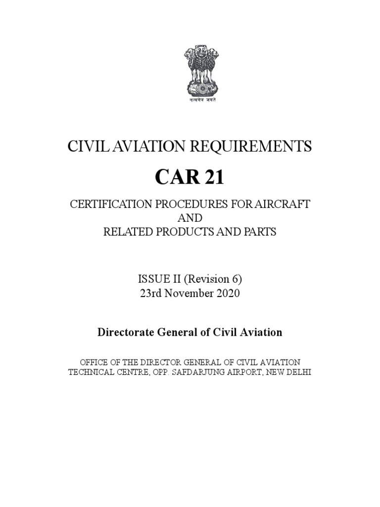 CAR 21: Aircraft Certification Procedures | PDF | Aviation | Transport