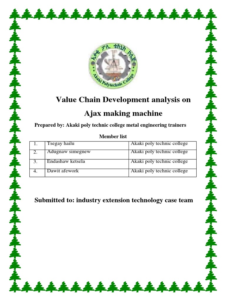 Ajax Machine Value Chain Analysis Pdf Welding Construction