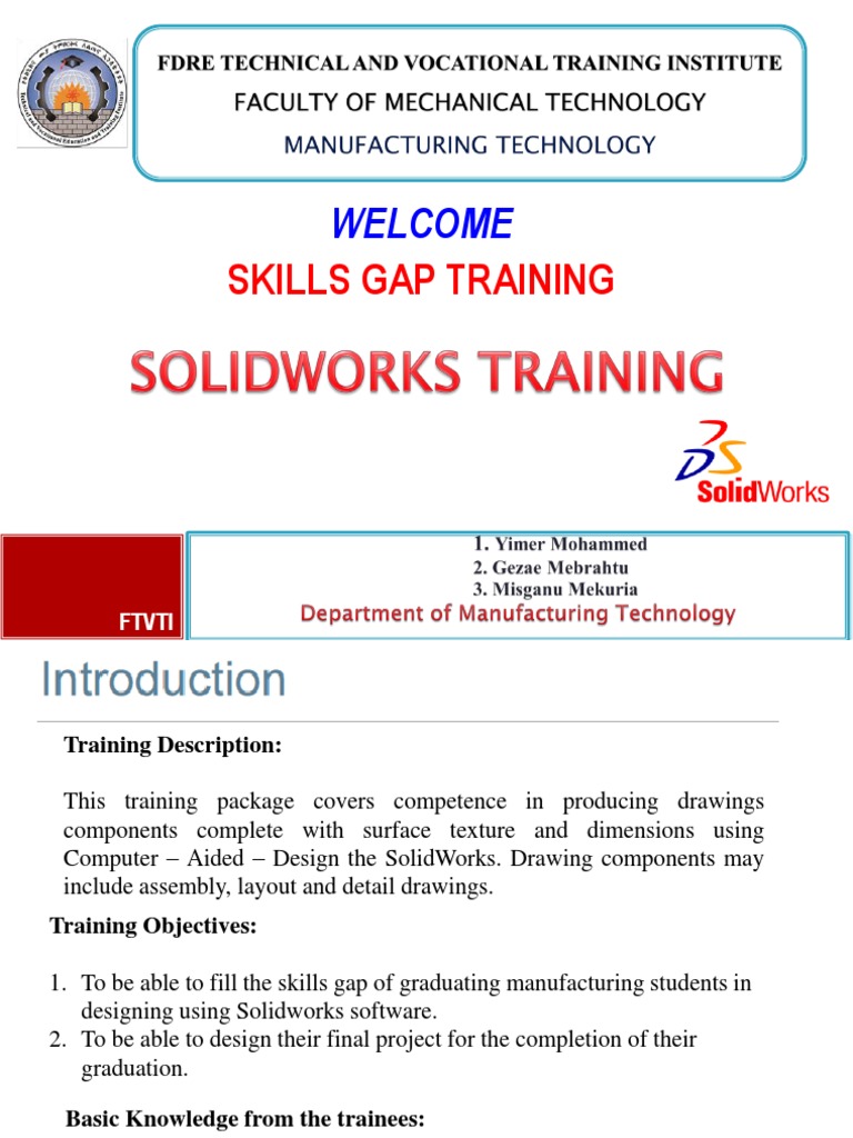 Solidworks Training Presentation 2022 | PDF | 3 D Computer Graphics ...