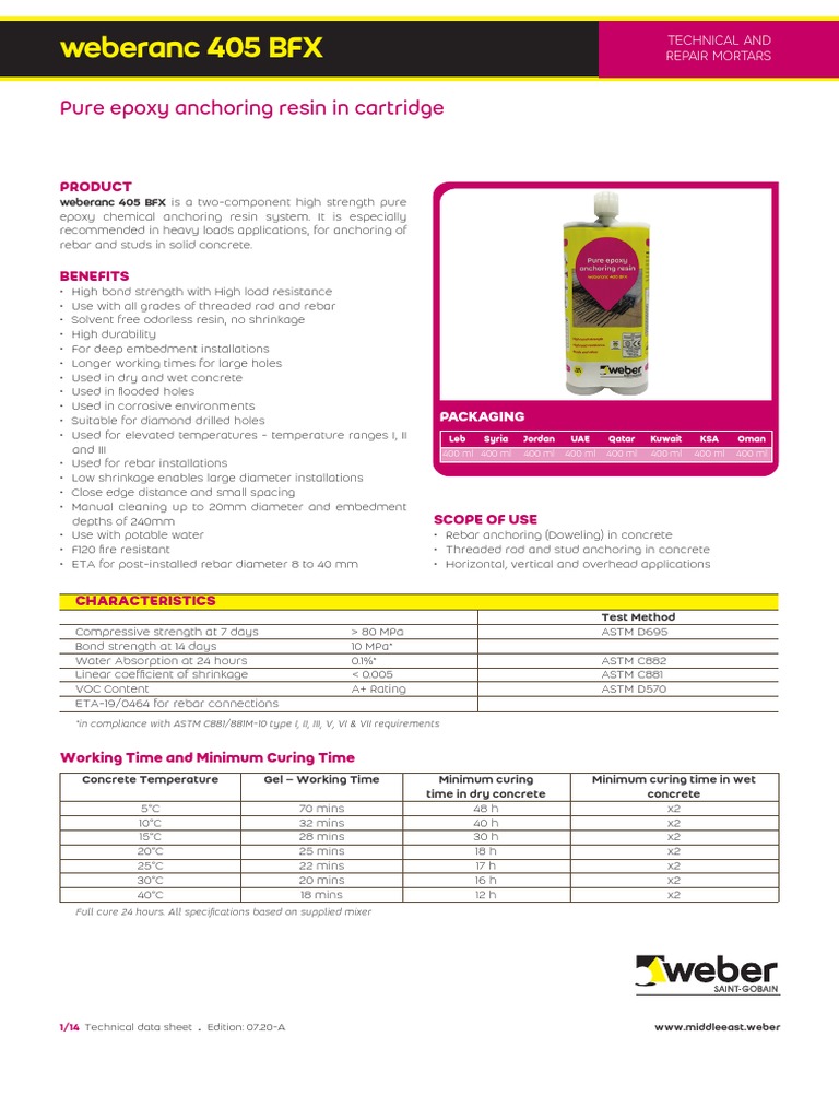 TDS Weberanc 405 BFX | PDF | Concrete | Epoxy