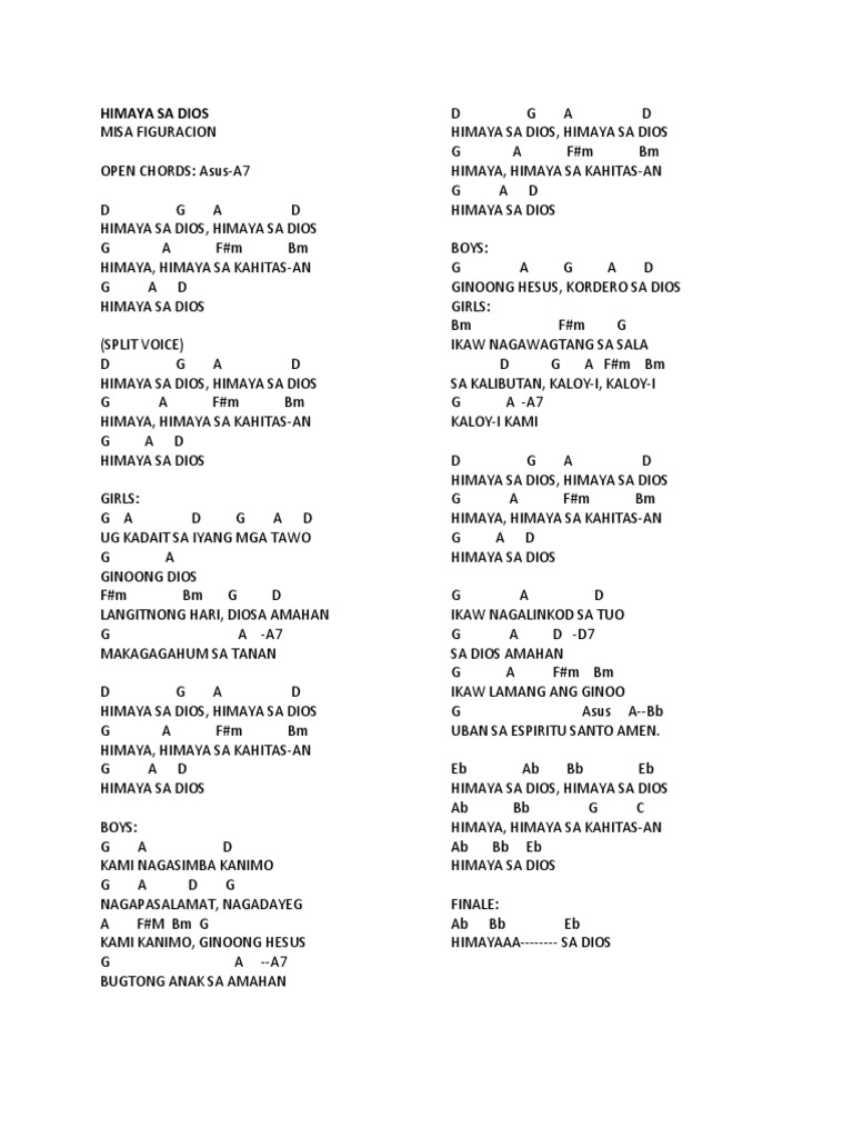 Himaya Sa Dios-Misa Figuracion | PDF