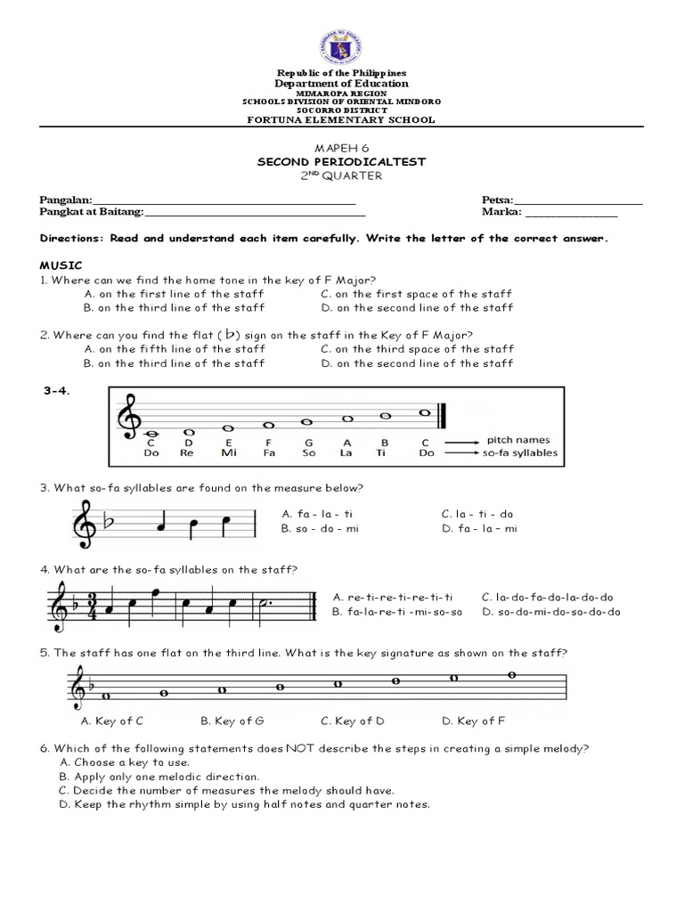Pt. Mapeh 6 (Q2) | PDF | Singing | Graphic Design