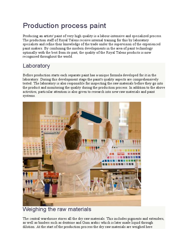 Production Process Paint | PDF | Paint | Mill (Grinding)