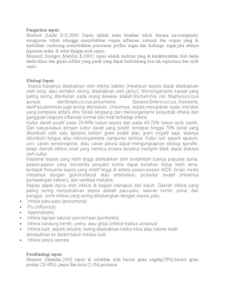 SEPSIS | PDF | Pengembangan Diri | Kesehatan Holistik