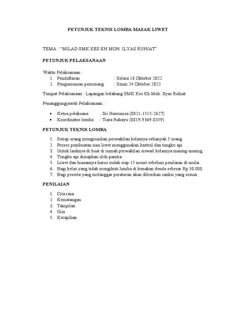 Petunjuk Teknis Lomba Maulid | PDF Petunjuk Teknis Lomba Maulid | PDF