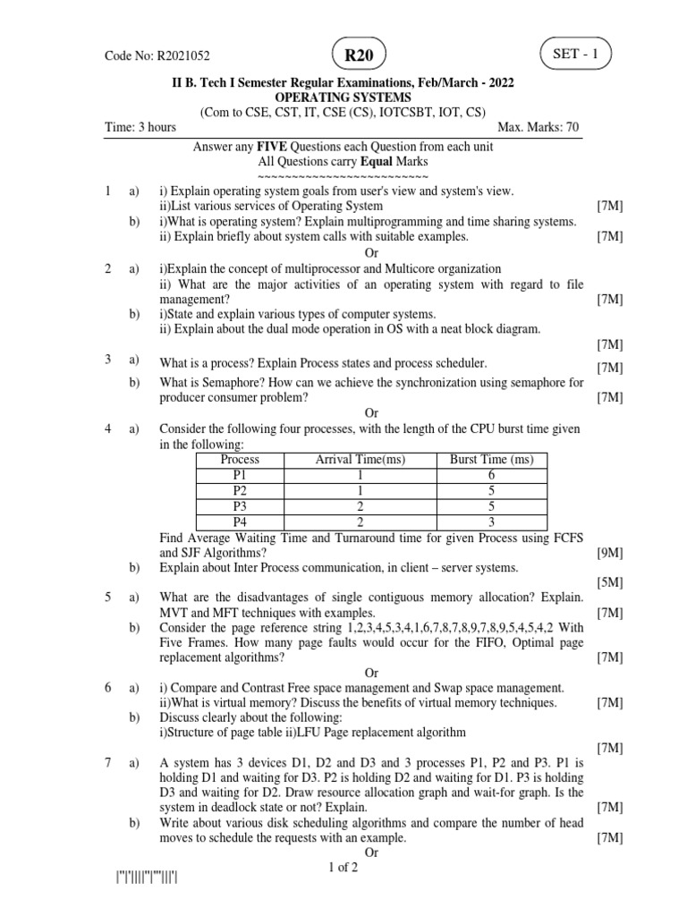 Operating Systems Feb 2022 | PDF | Operating System | Computer Architecture