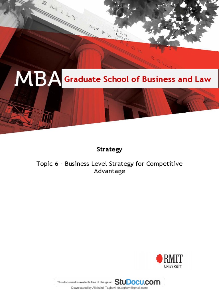 Busm3255 Strategy Unit 06 Course Notes 2017 | PDF | Strategic ...