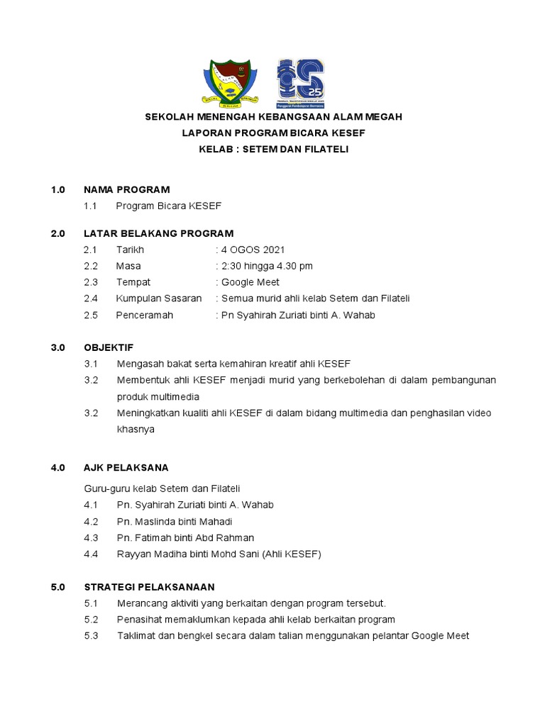 Laporan Program Bicara Kesef | PDF