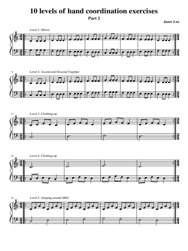 Hand Coordination Exercises Part 2 Jazer Lee | PDF