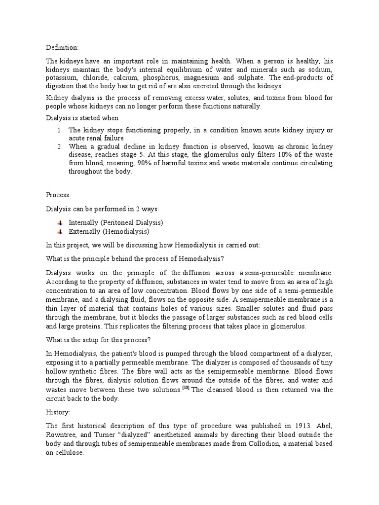 Hemodialysis | PDF | Hemodialysis | Medical Specialties