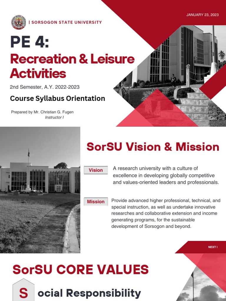 PE 4 - Lesson No. 1 Introduction On PE 4 Recreation and Leisure Activities (Module 1) | PDF ...