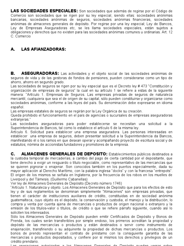 Las Sociedades Especiales | PDF | Bolsa | Seguro