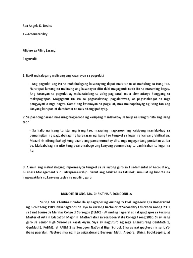 FPL Pagsusulit | PDF