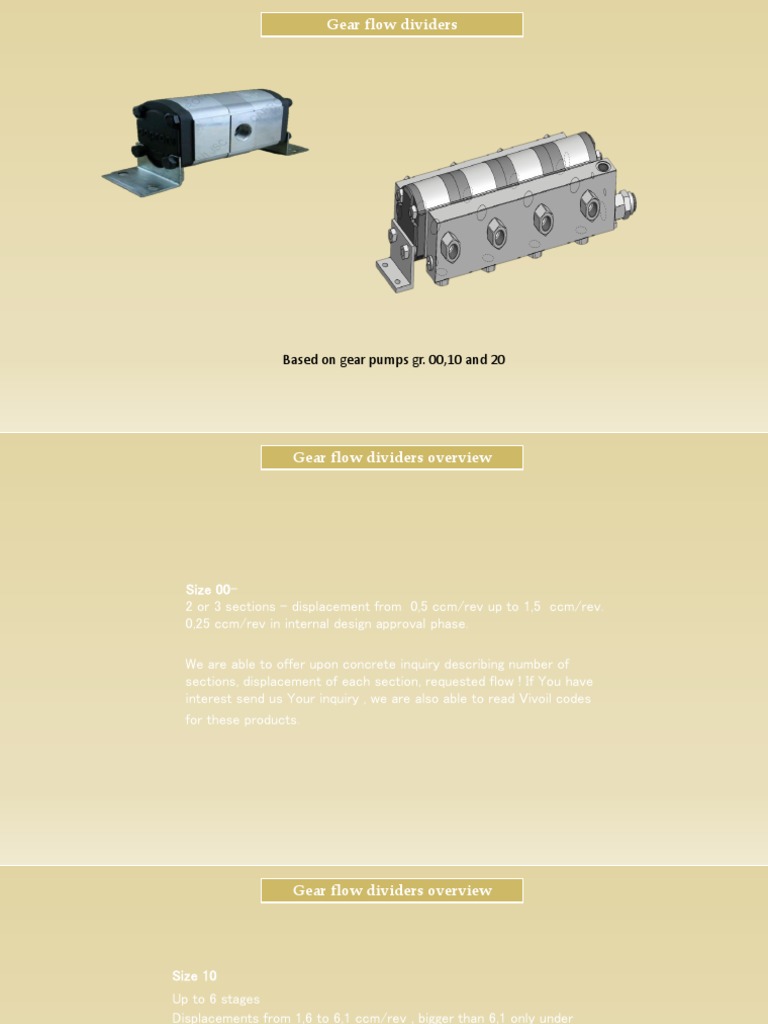 Gear Flow Dividers Overview and Specs | PDF