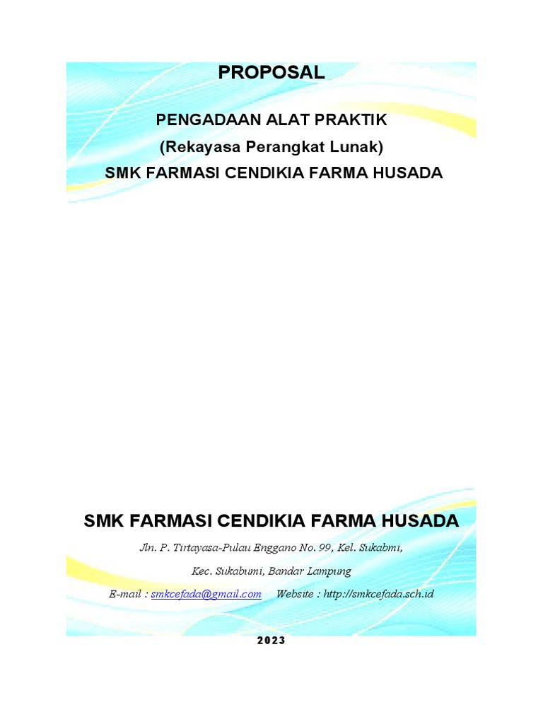 Contoh Proposal Pengadaan Alat Praktek | PDF