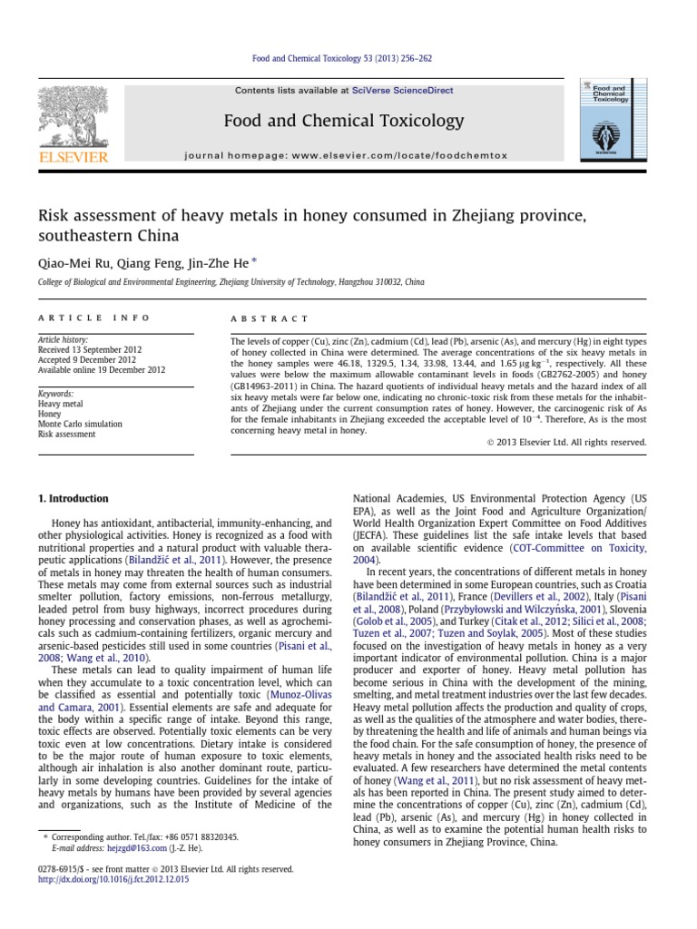 Statistics - Food and Chemical Toxicology - 2013 | PDF | Atomic ...