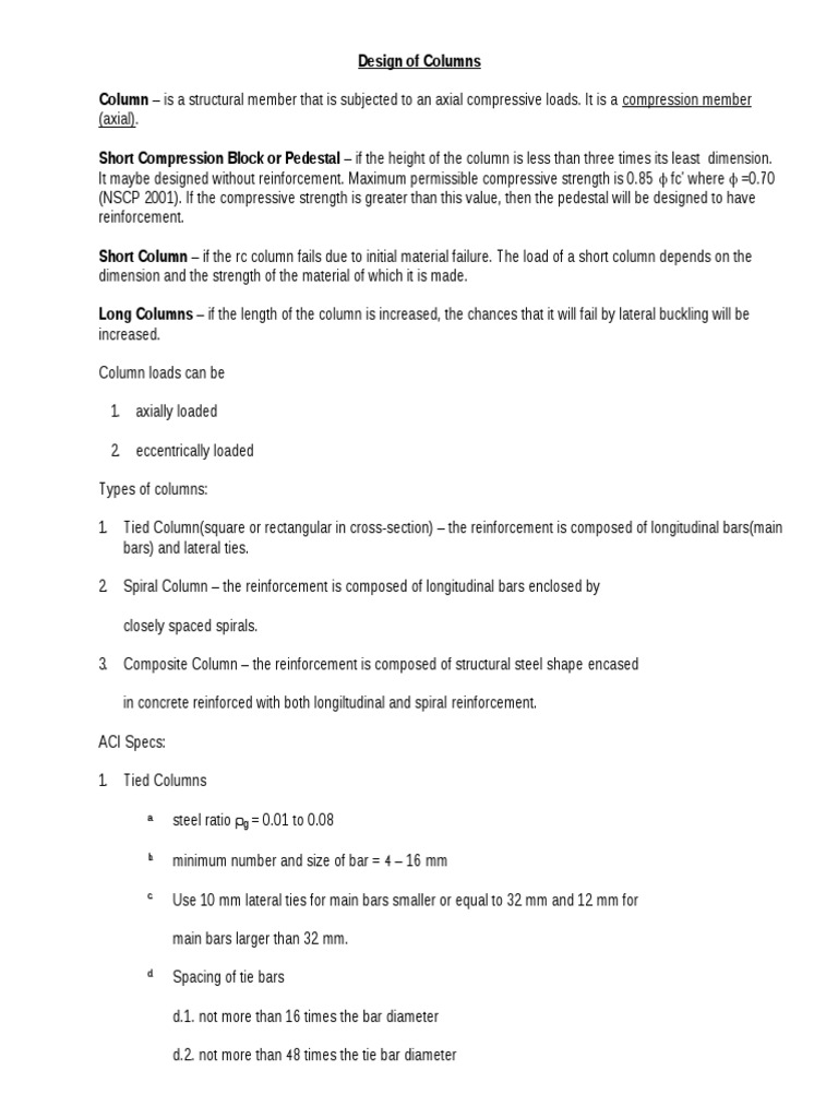 Tied and Spiral Columns | PDF | Column | Strength Of Materials