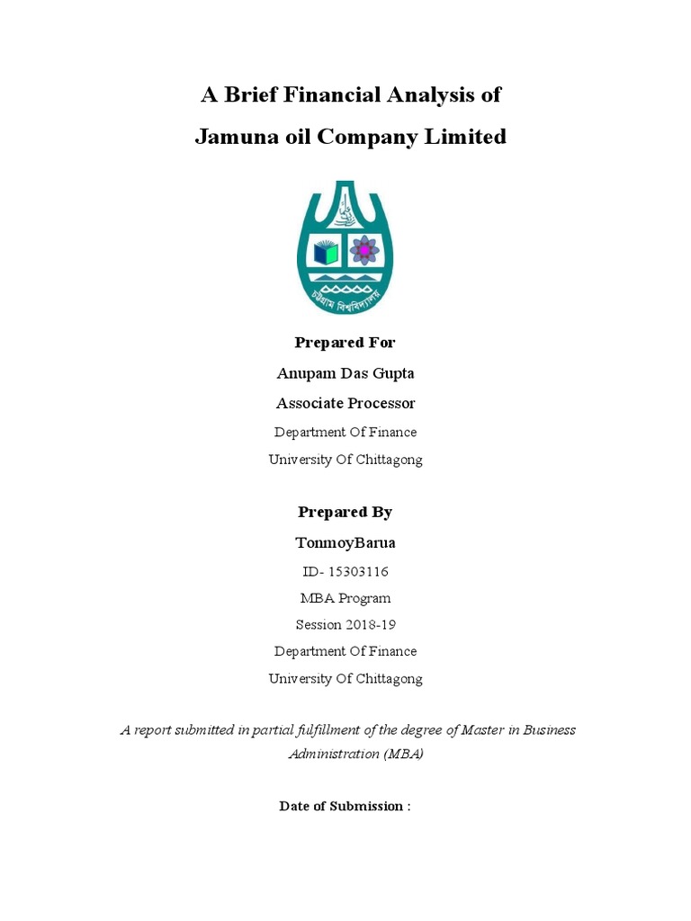 Financial Analysis of Jamuna Oil Company Limited | PDF | Private Sector ...