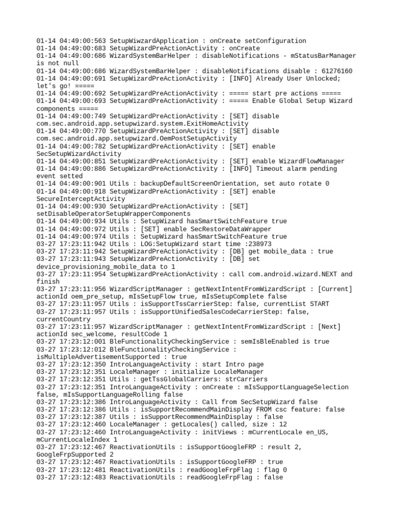 Setup Wizard Log Details Capturing Device Initialization, Locale ... Setup Wizard Log Details Capturing Device Initialization, Locale ...
