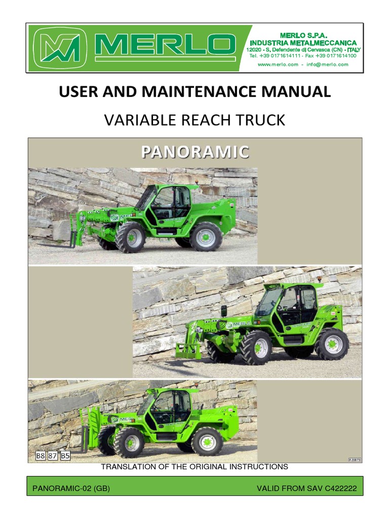 Merlo P40.17EE Operations Manual Eletrico | PDF | Truck | Fires