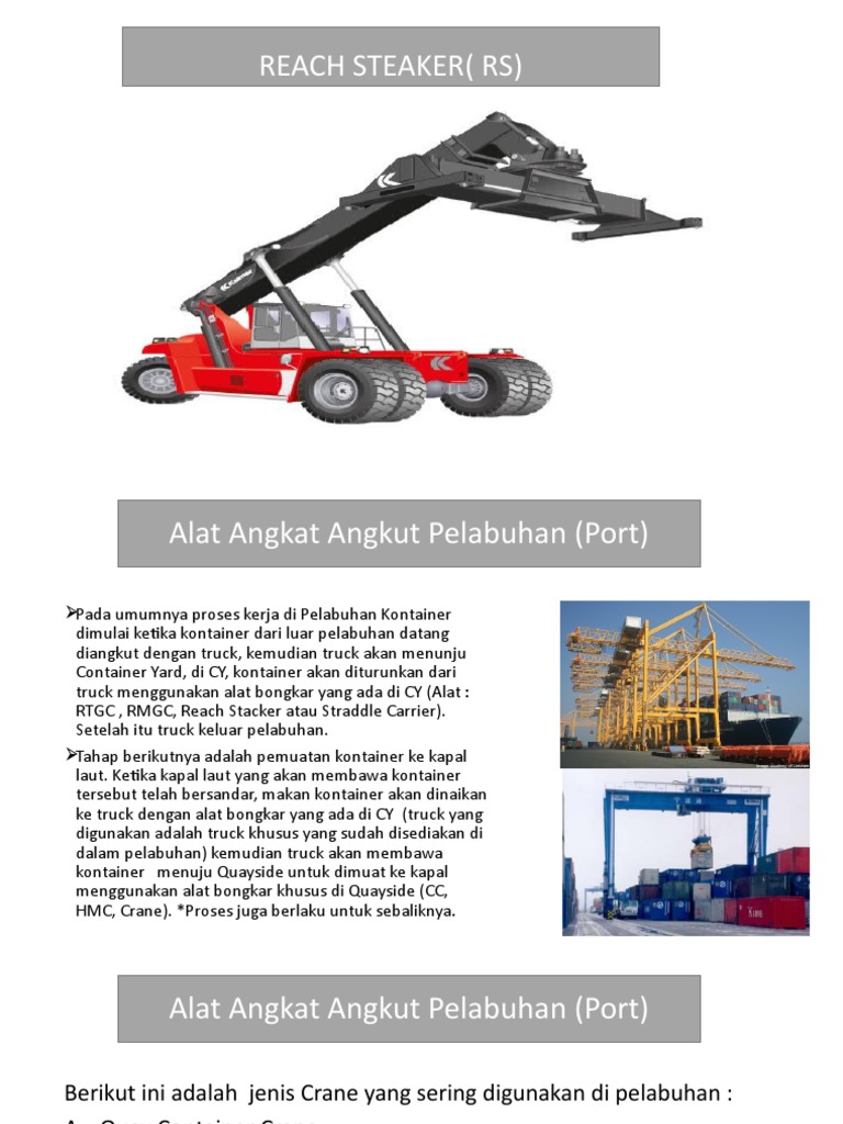 [JUDUL]: Jenis-jenis Alat Bongkar Muat di Pelabuhan dan Cara Kerja Reach Stacker | PDF