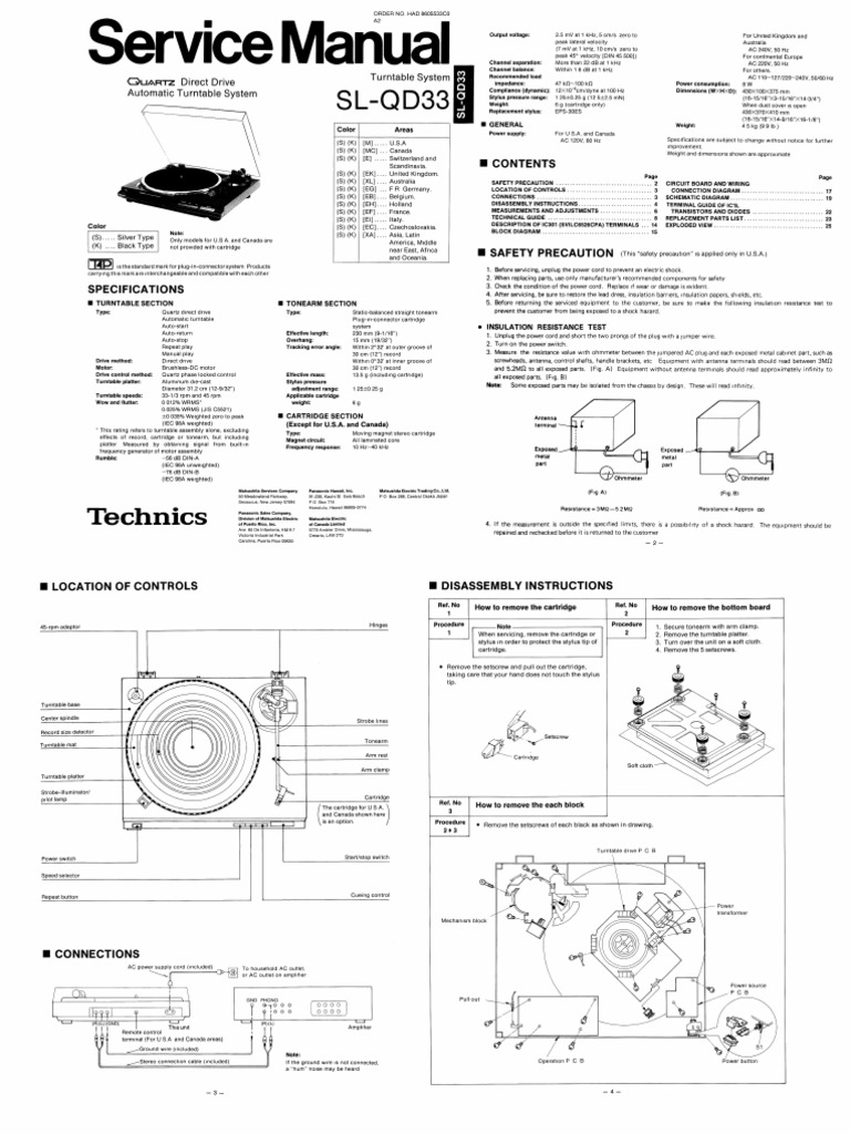 Technics sl-qd33 | PDF