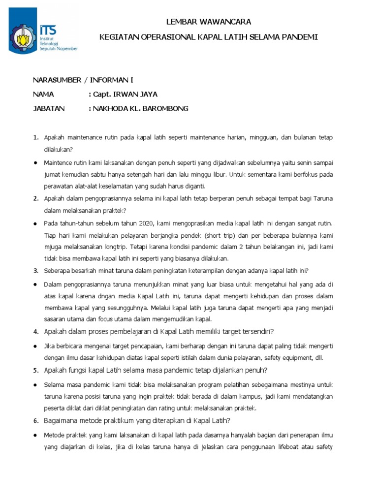 Kapal Latih: Operasional dan Pembelajaran di Masa Pandemi | PDF | Bisnis