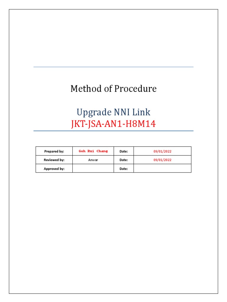 Mop of Upgrade Nni Link Jkt-jsa-An1-h8m14 - No System Key v1.1 | PDF | Networking ...