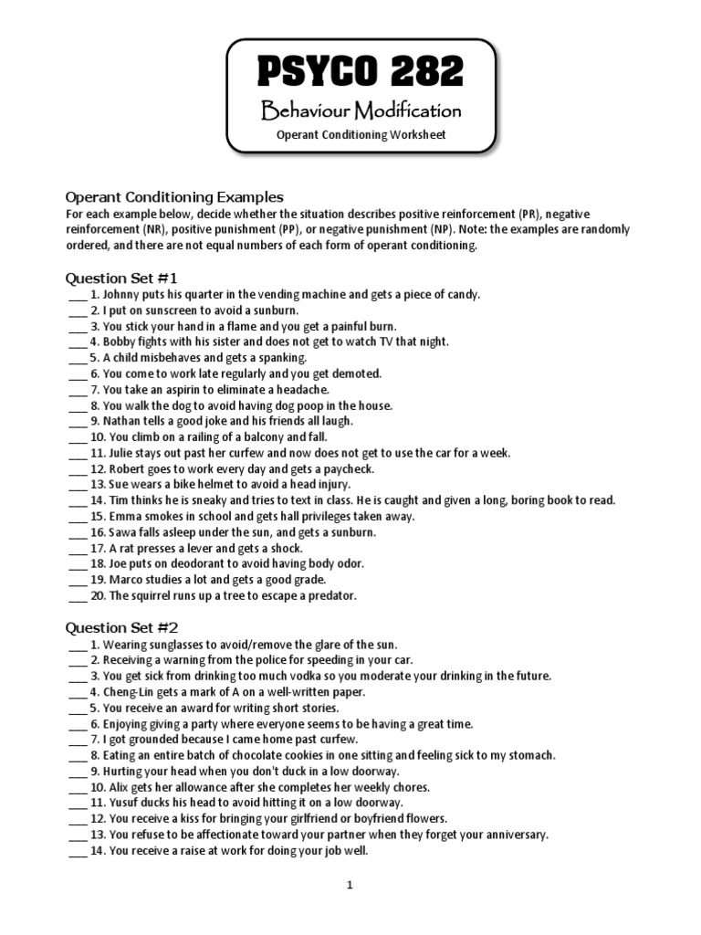 Silo - Tips - Psyco 282 Behaviour Modification Operant Conditioning ...