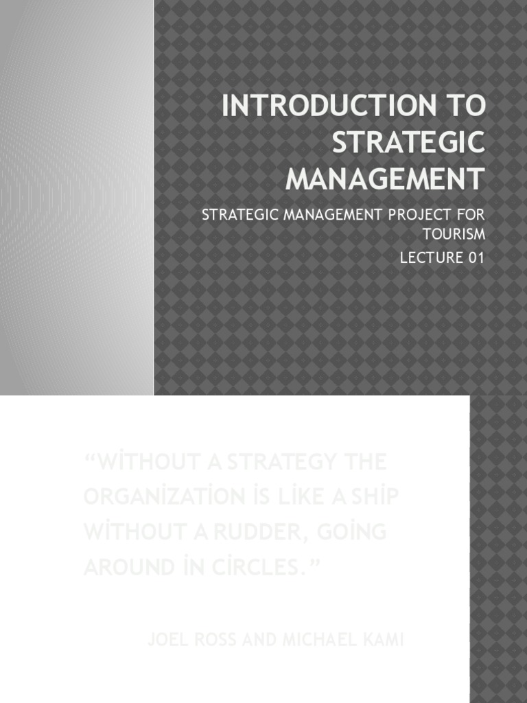 Strategic Management for Tourism | PDF | Strategic Management | Goal