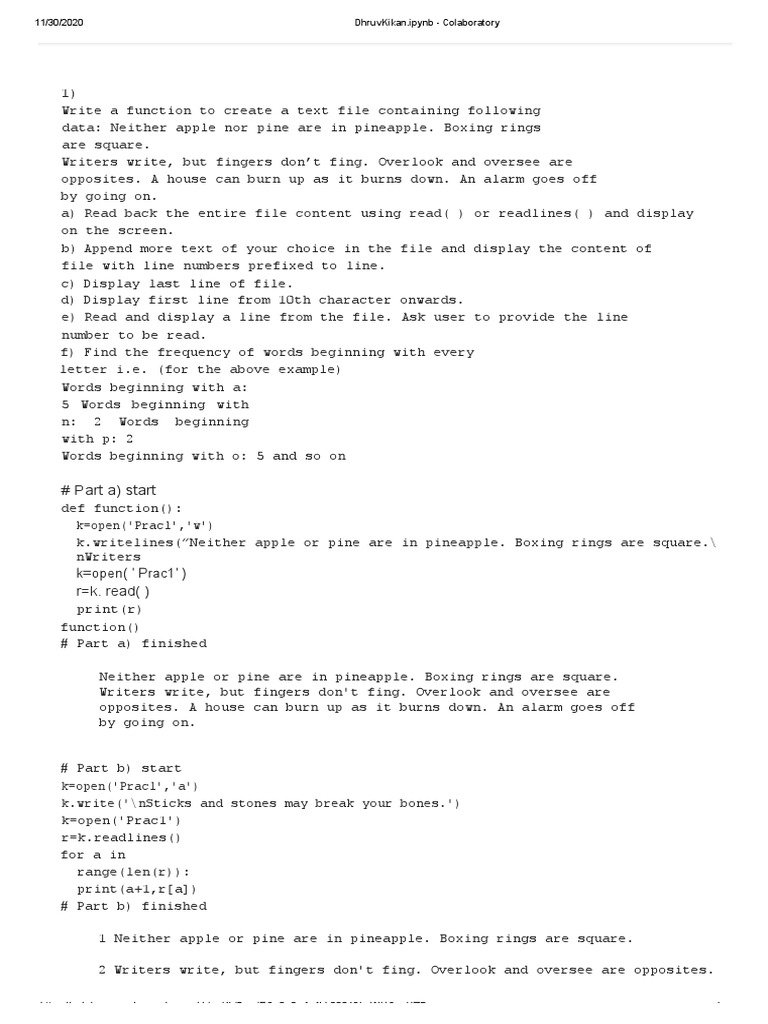 CBSE Practicals | PDF | Text File | Computing