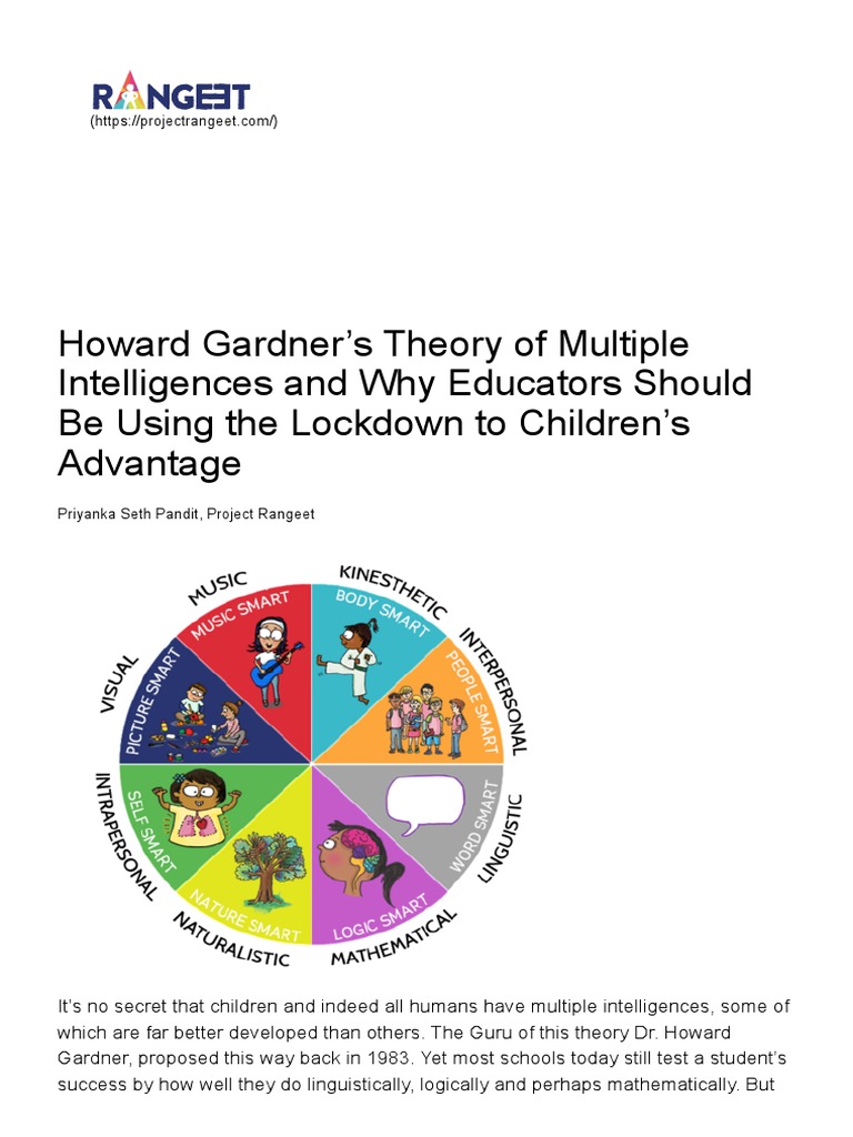Howard Gardner's Theory of Multiple Intelligences and Why Educators ...