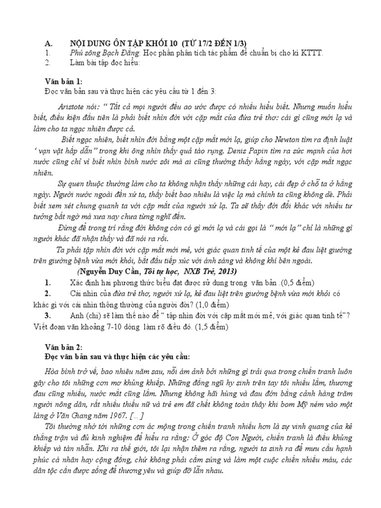 De Doc Hieu On Tap Mua Dich | PDF