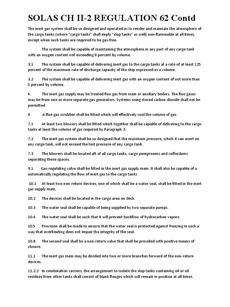 Requirements and Operating Procedures for Inert Gas Systems on Tankers ...