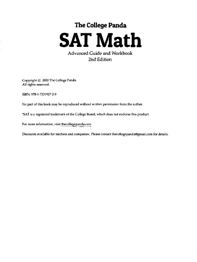 SAT Math: The College Panda | PDF | Trigonometric Functions | Triangle