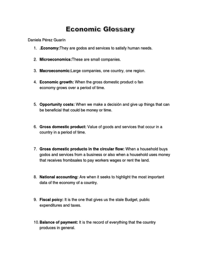 Economic Glossary | PDF