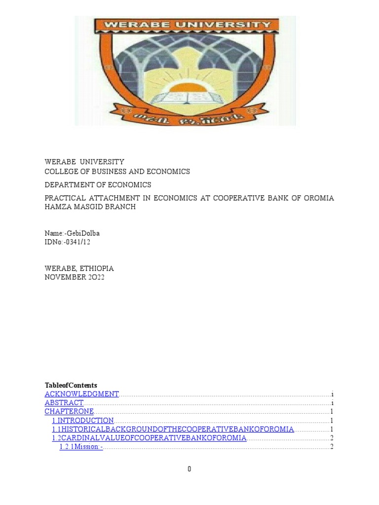 Practical Attachment | PDF | Banks | Cooperative Practical Attachment | PDF | Banks | Cooperative